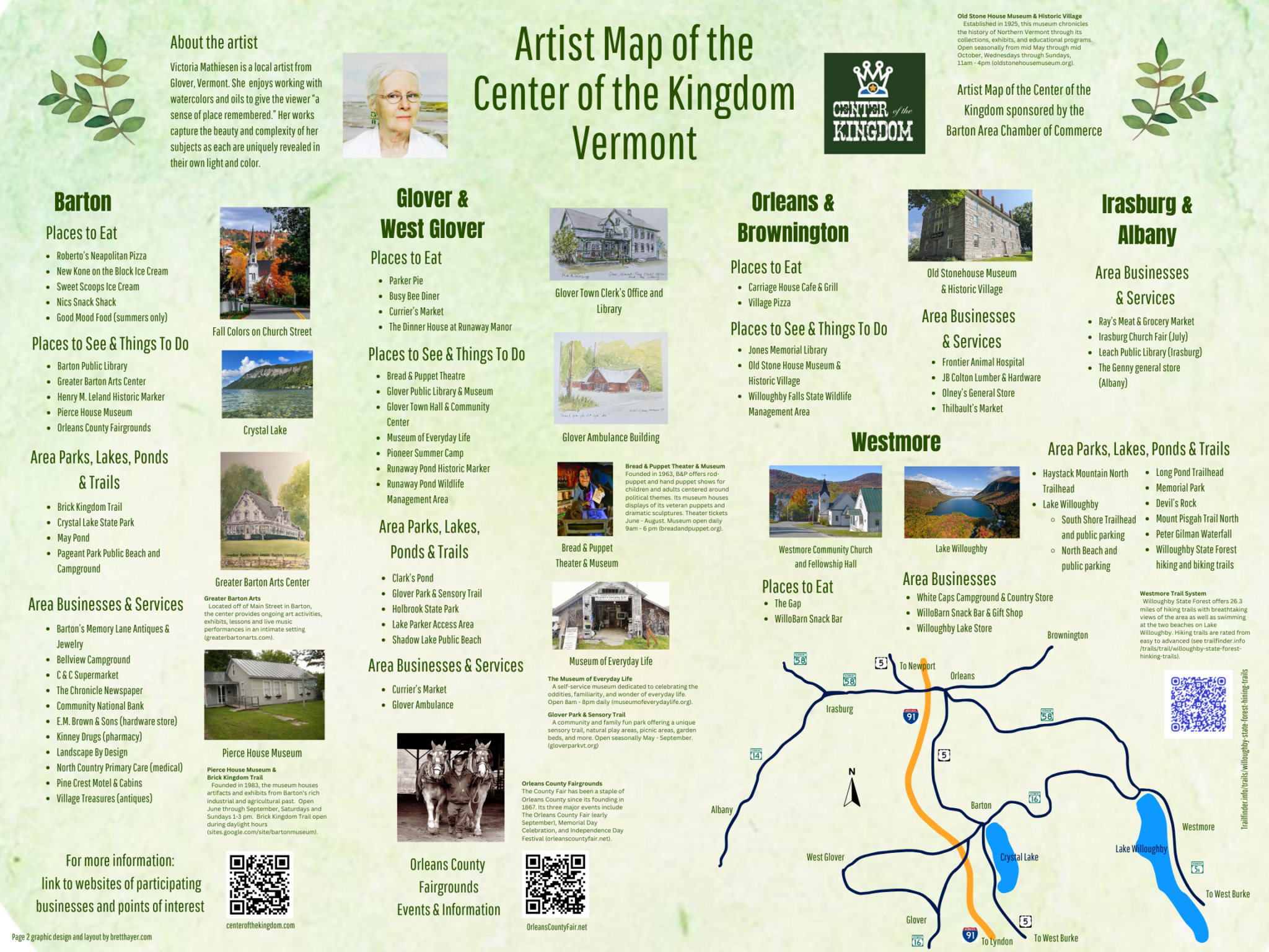 Artist Map of Area Coming in 2025 – Barton Area Chamber of Commerce